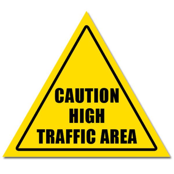 DuraStripe Floor Safety Sign, Caution High Traffic Area - Correct Products