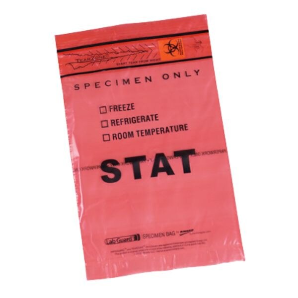 SAFEGUARD STAT Specimen Bag, 6" x 9" , 1,000/Case