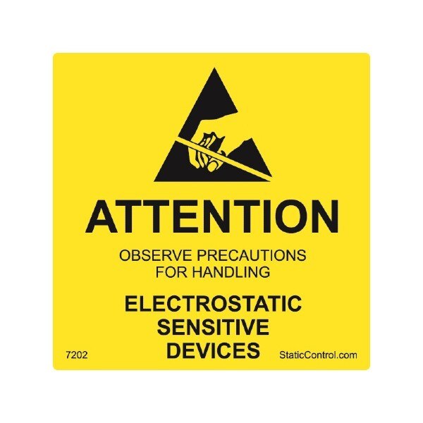 SCS 7202 ESD Caution Label, 2" x 2" - Correct Products