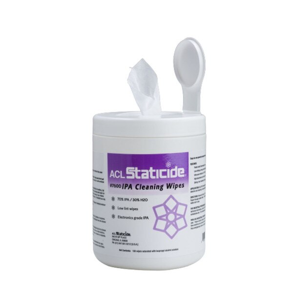 ACL Staticide 7600 IPA Cleaning Wipes, 5" x 8" - Correct Products