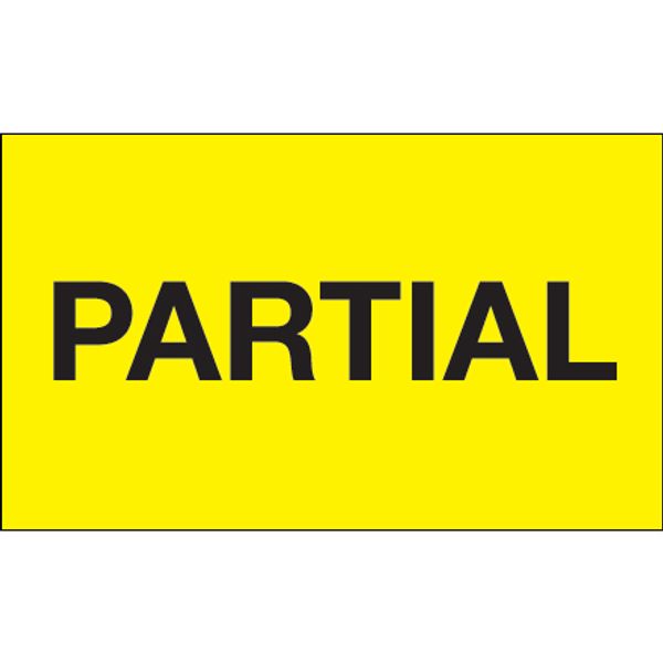 DL1123 Partial Label, Fluorescent Yellow, 3" x 5", 500/Roll - Correct ...