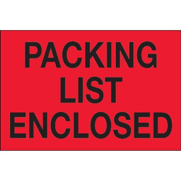 Packing List Enclosed Label, Fluorescent Red, 3" x 5", 500/Roll ...