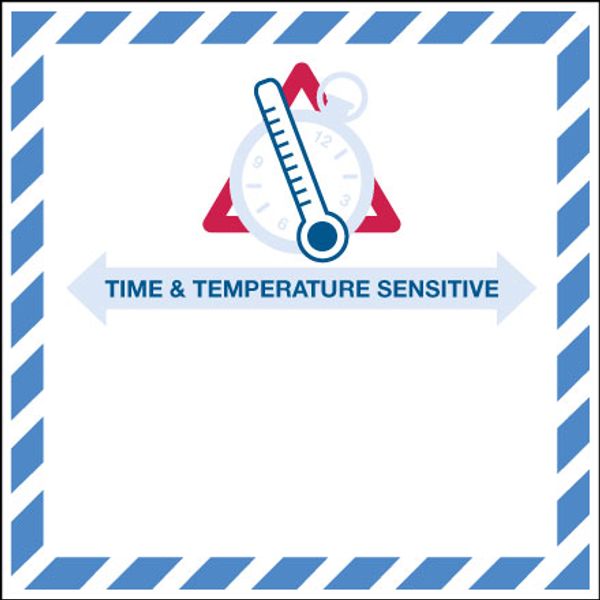 Time and Temperature Sensitive Label, 4-1/4" x 4-1/4" - Correct Products