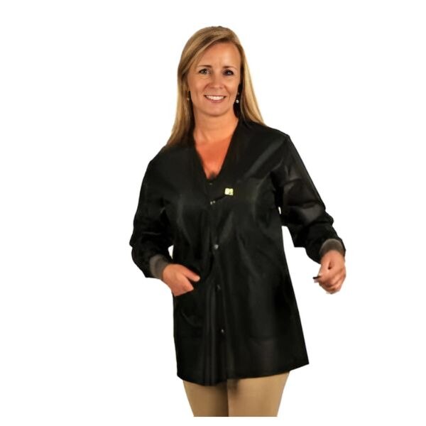Tech Wear HOJ-93C | Black V-Neck ESD Jacket| Correct Products