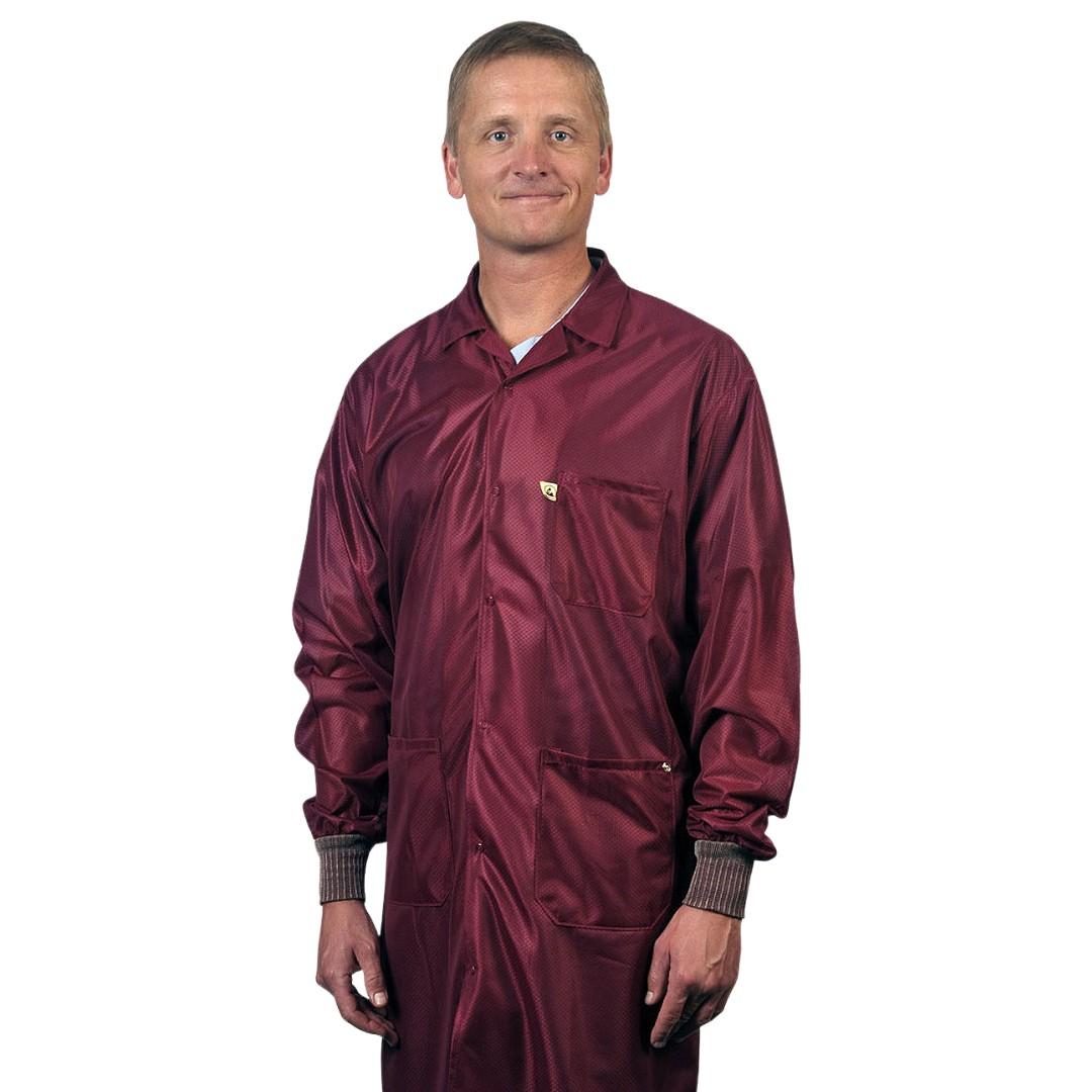 Tech Wear LOC-33C | Burgundy ESD Lab Coat | ESD Knit Cuffs | Correct ...