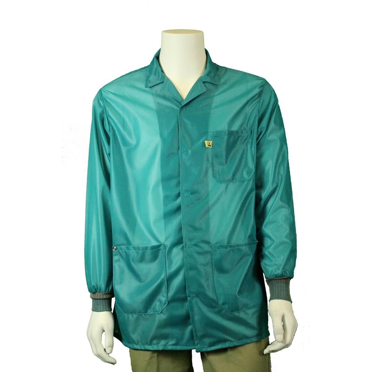 Tech Wear LOJ-83C Smock | Teal ESD Jacket With ESD Cuffs | Correct Products