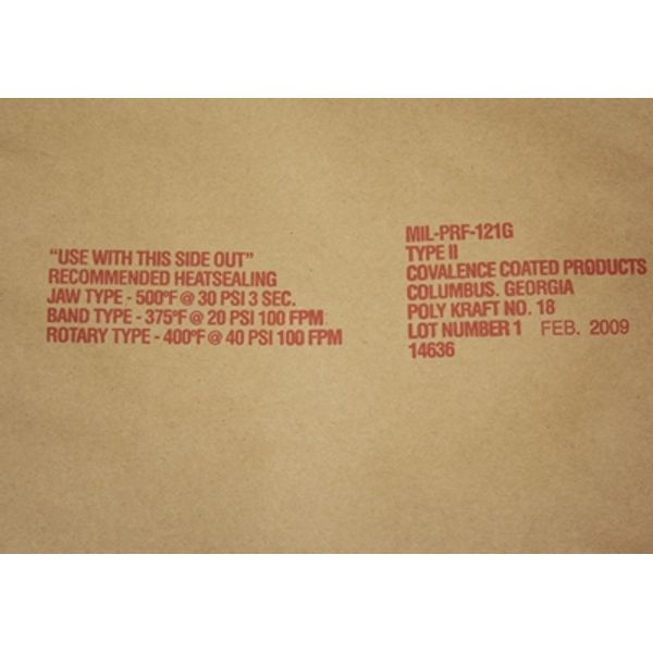 Mil-PRF-121F Ty II GR A CL I Roll 48" x 200 Yds, #2 Kraft - Correct ...